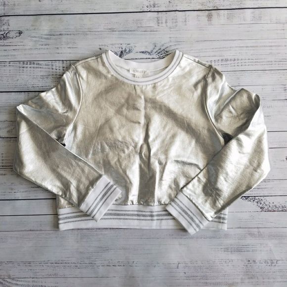 Forever 21 | Tops | Silver Coatedsweatshirt Top | Poshmark